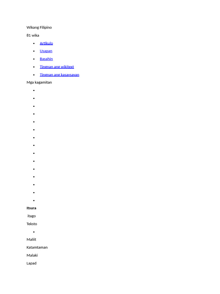 Wikang Filipino | PDF | Tagalog Language | Languages