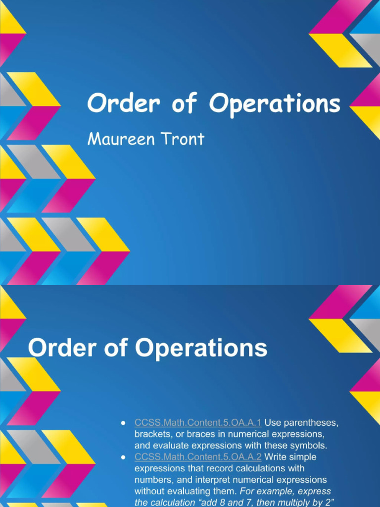 5 Order of Operation | PDF