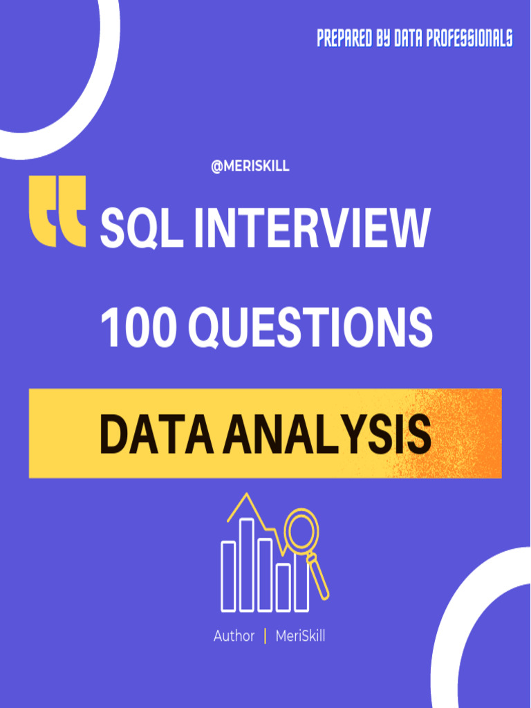 Data Analyst 100 interview Questions | PDF