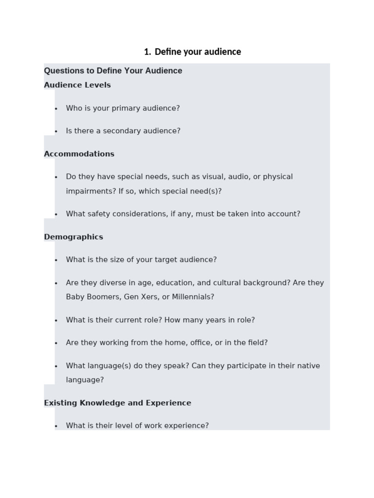 Define your audience | PDF