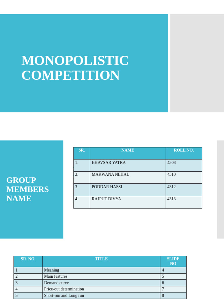 Monopolistic Competition (DIV-C) .. | PDF