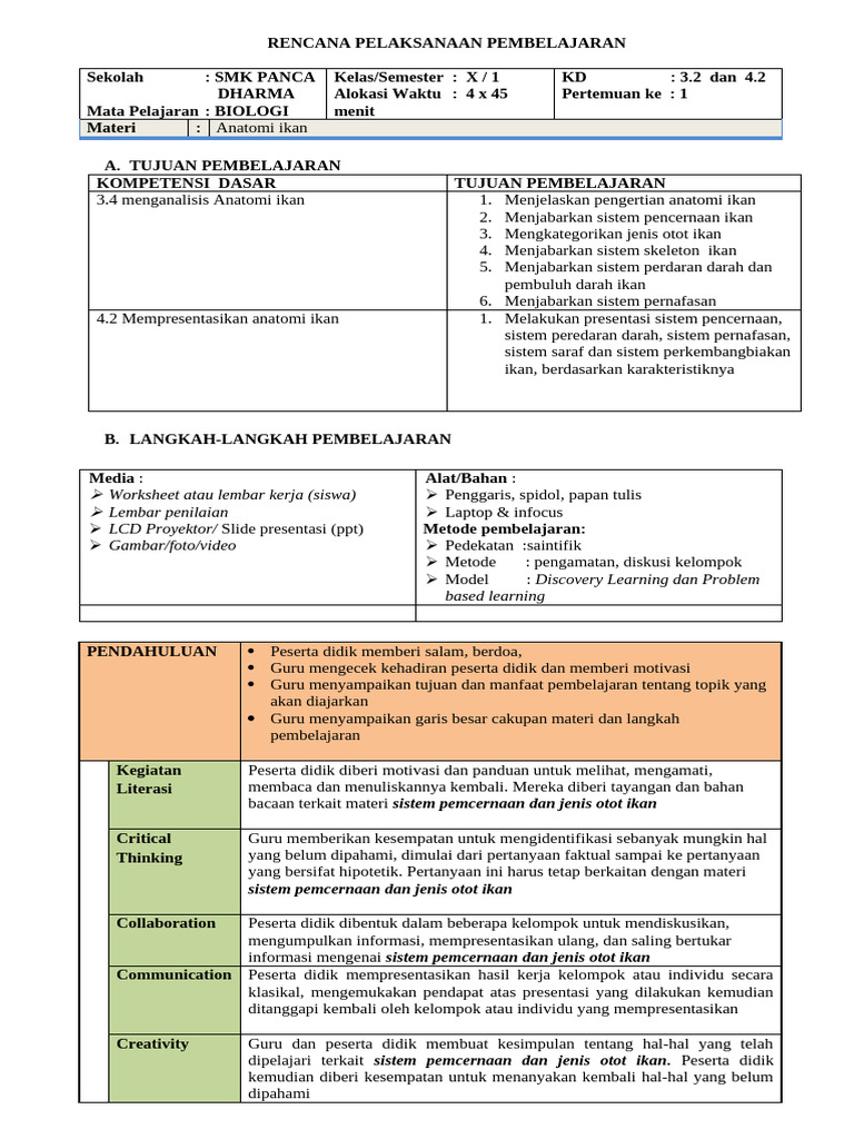RPP KD 3.2 Kelas X | PDF