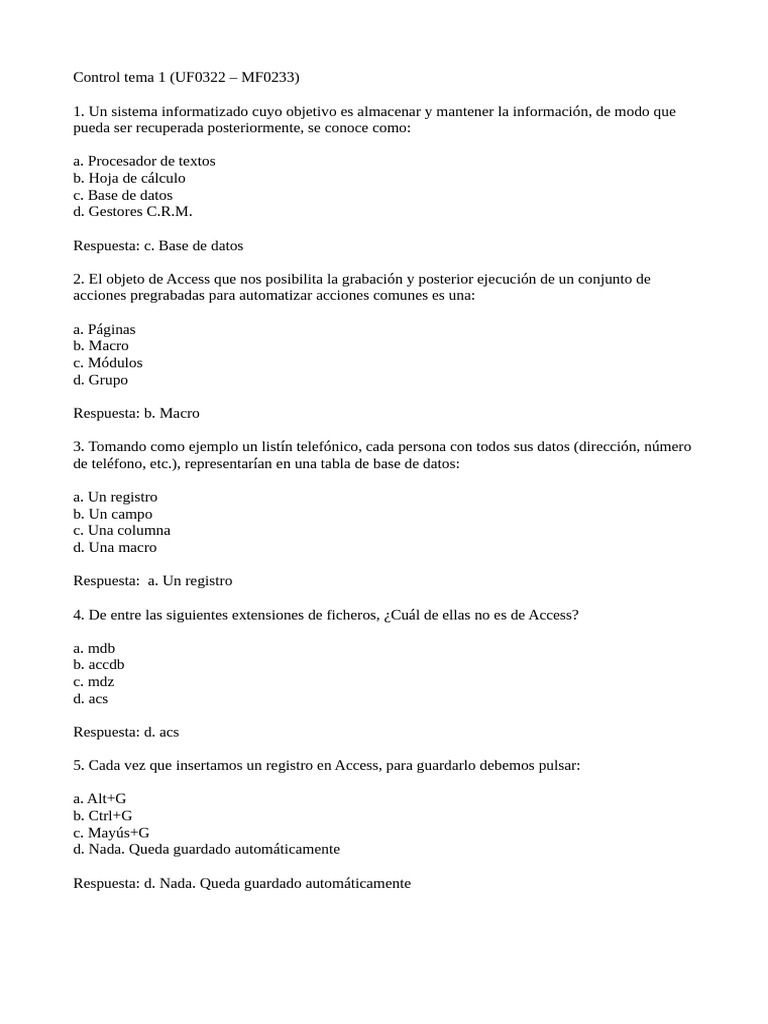 Control Tema 1 (UF0322 - MF0233) | PDF