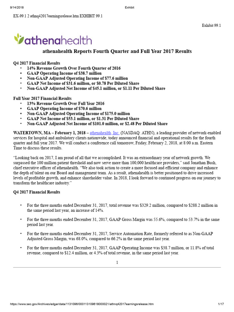 @InsightSquad ATHN Q4 2017 PR | PDF