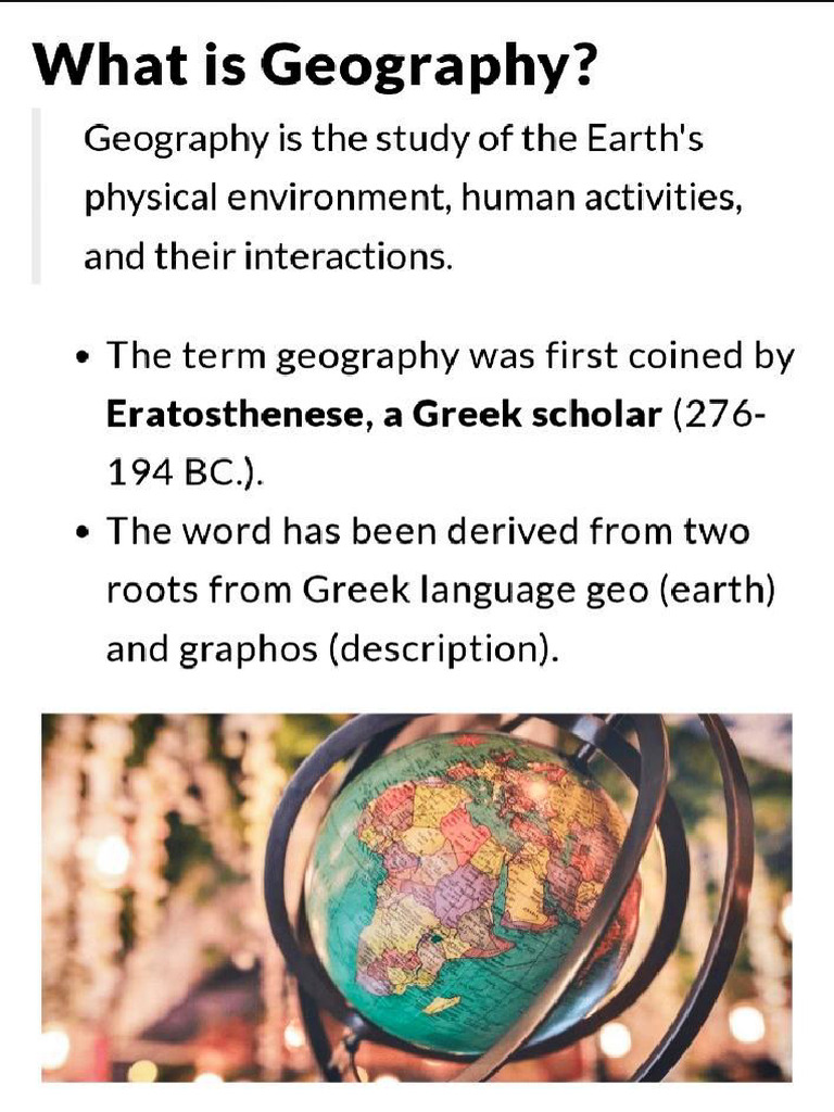 Geography as a Discipline Chap-1 | PDF