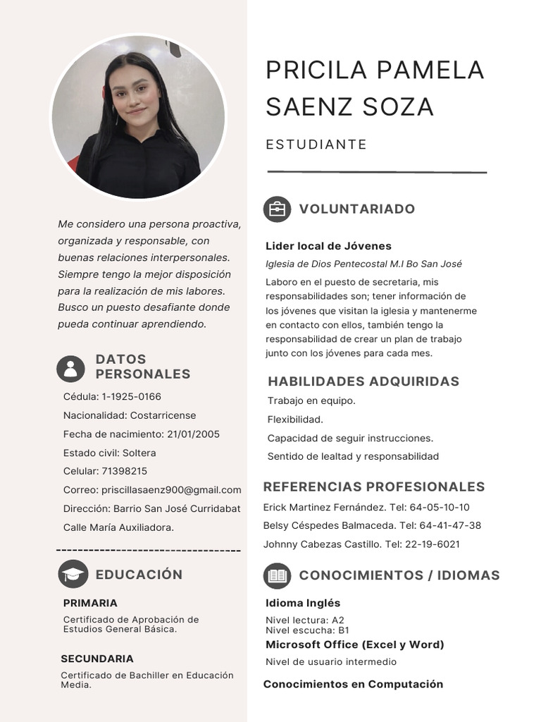 Currículum Pricila Saenz Soza | PDF