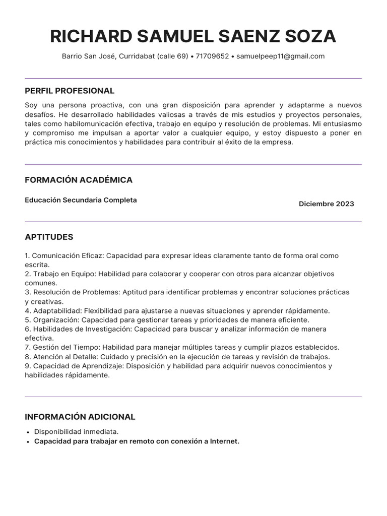 CV Richard Saenz | PDF