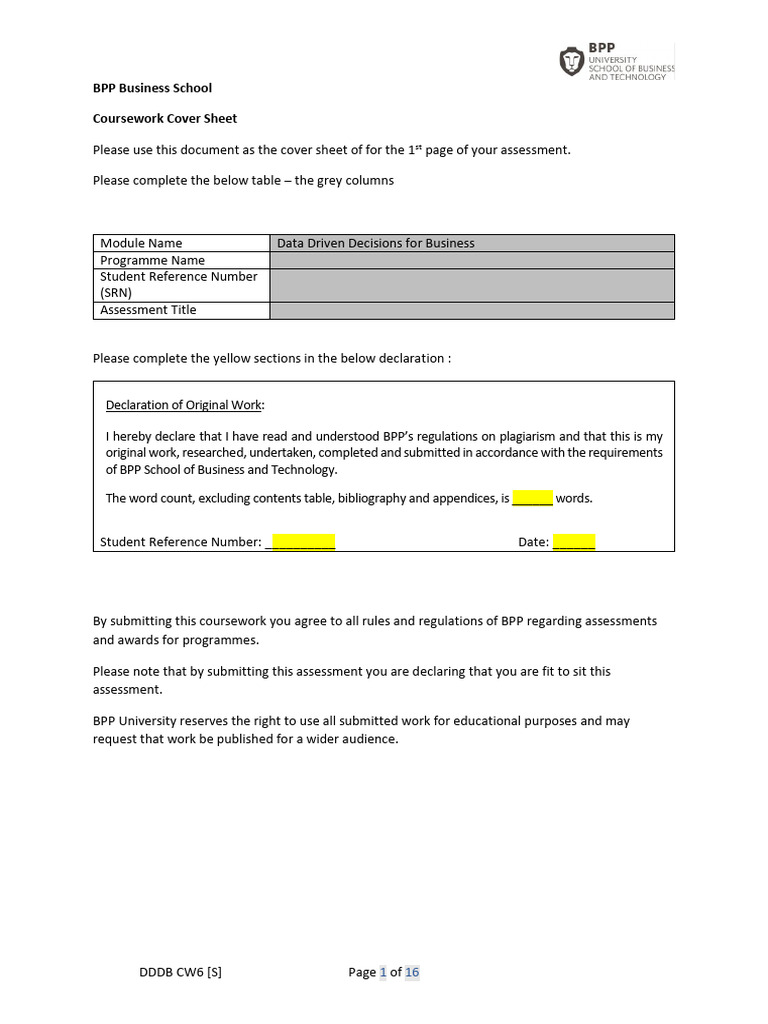 EE Approved Summative Assessment Brief DDDB - CW61 | PDF