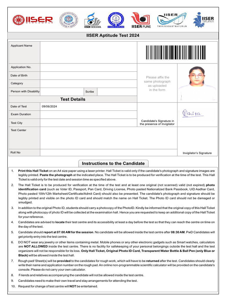 Hall Ticket | PDF