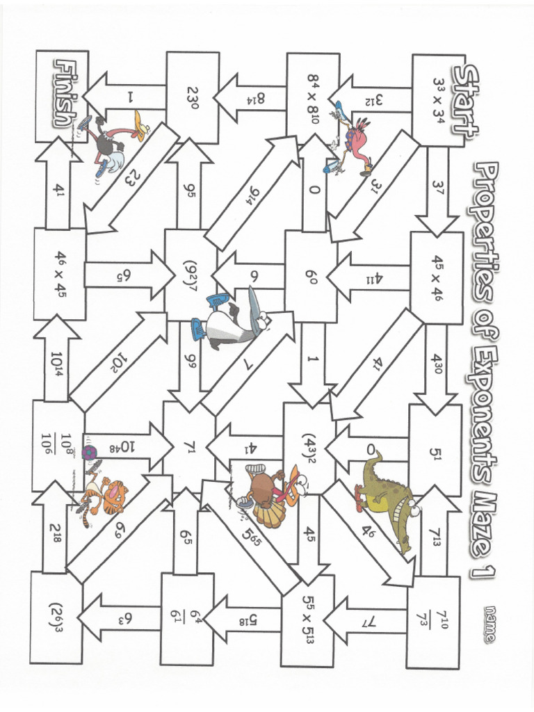 Exponents Maze | PDF