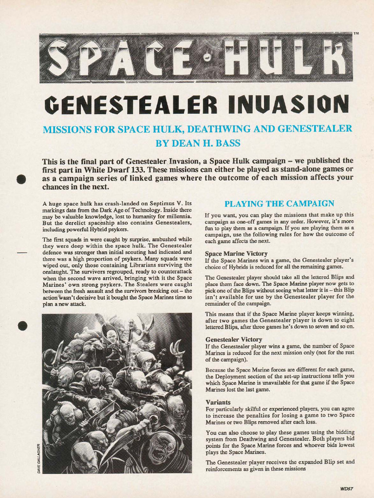 Space Hulk Mission - Genestealer Invasion Campaign, Part II (White ...