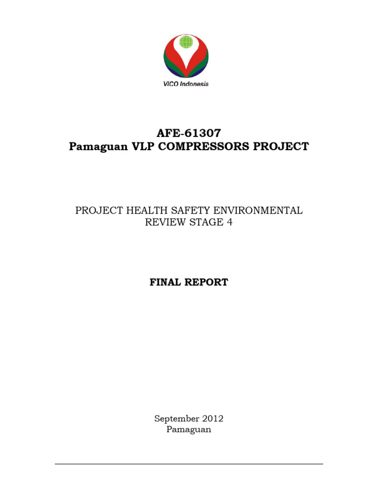 Final Report PHSER-4 Pamaguan VLP Compressor AFE-61307 | PDF