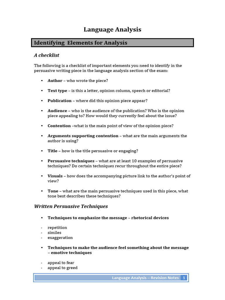 Language Analysis | PDF
