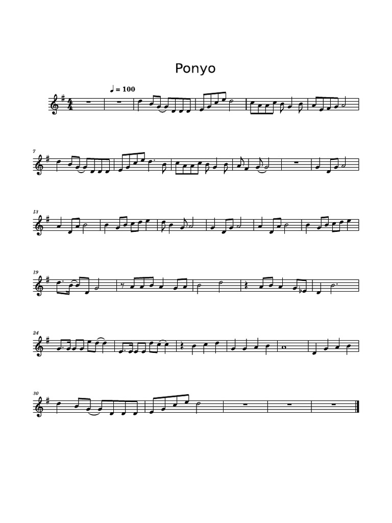 Ponyo (Ponyo On The Cliff by The Sea) | PDF