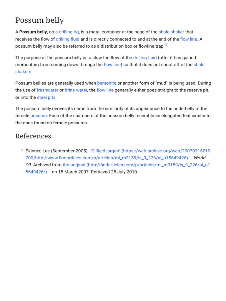 Possum Belly - Wikipedia | PDF