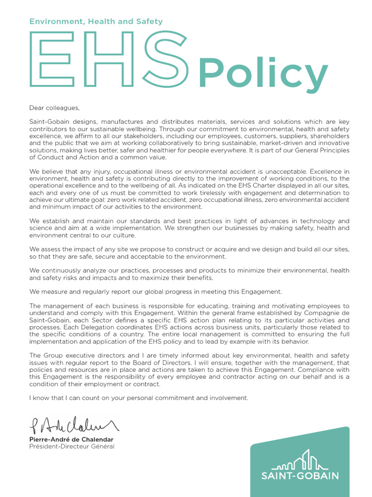 Ehs Policy - PAC | PDF