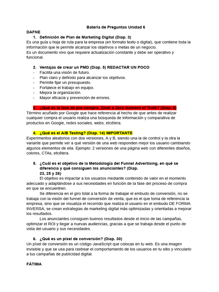 Bateria de Preguntas | PDF