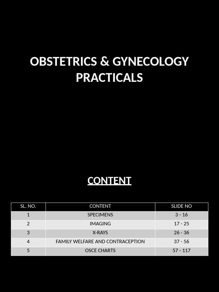 Obs & Gyn Practicals | PDF