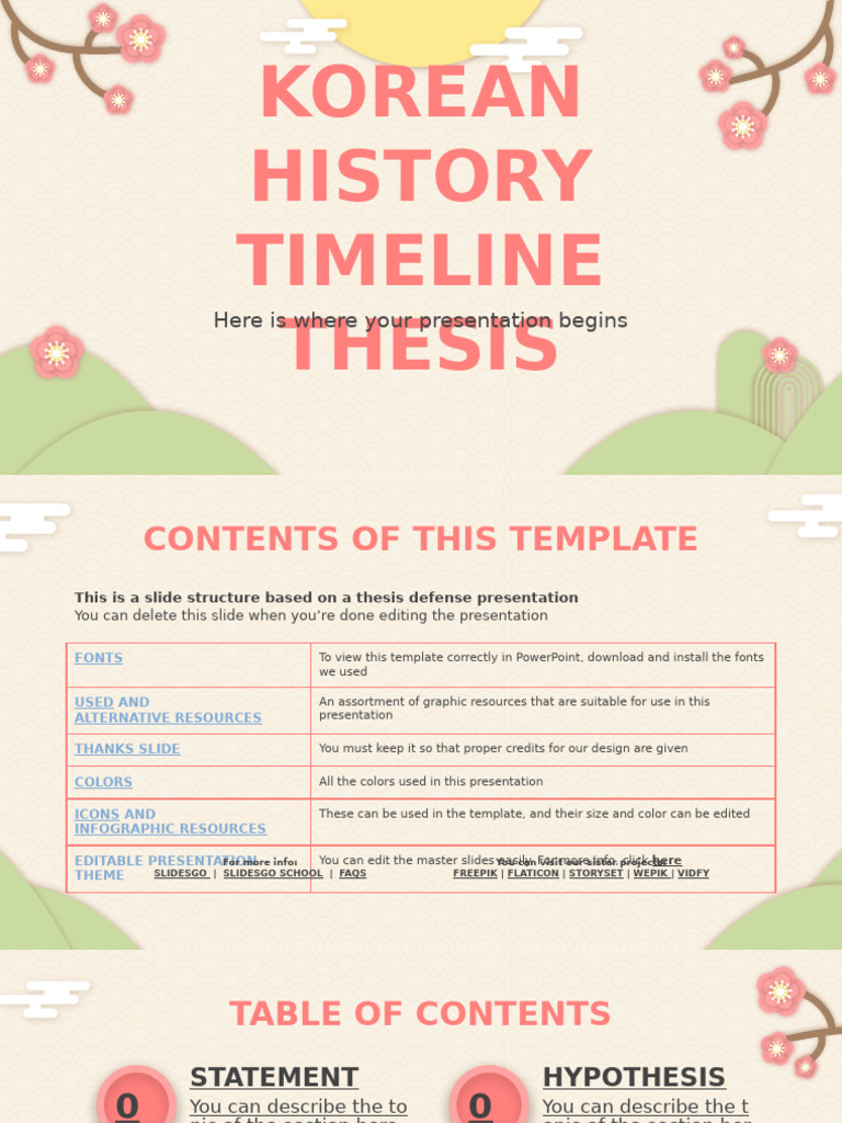 Korean History Timeline Thesis XL by Slidesgo | PDF