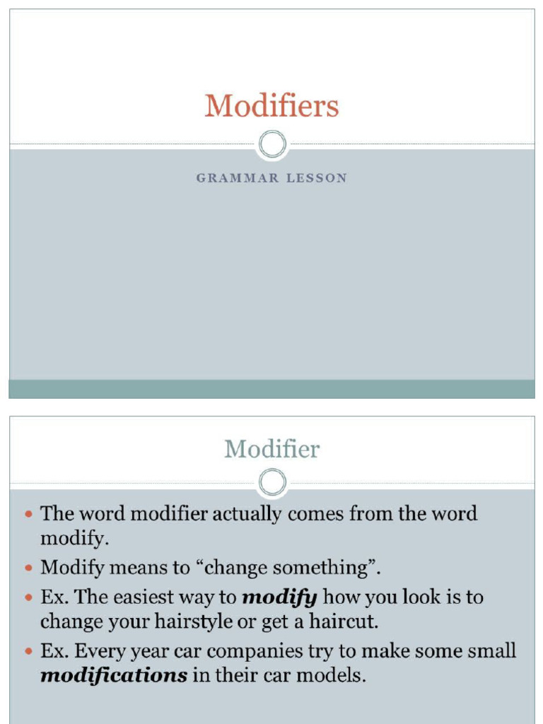 Modifiers | PDF