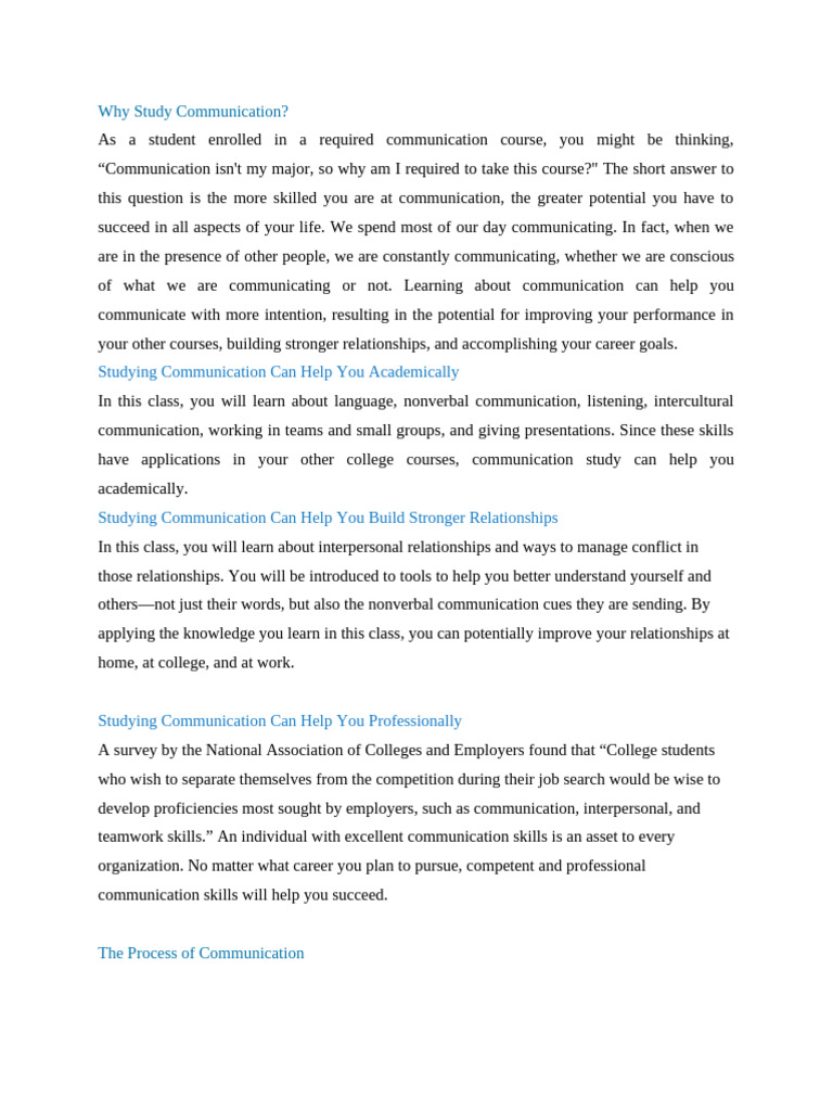 Why Study Communication | PDF