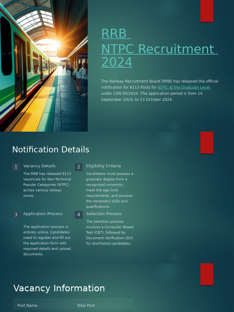 RRB NTPC Recruitment 2024: 8113 Posts | PDF