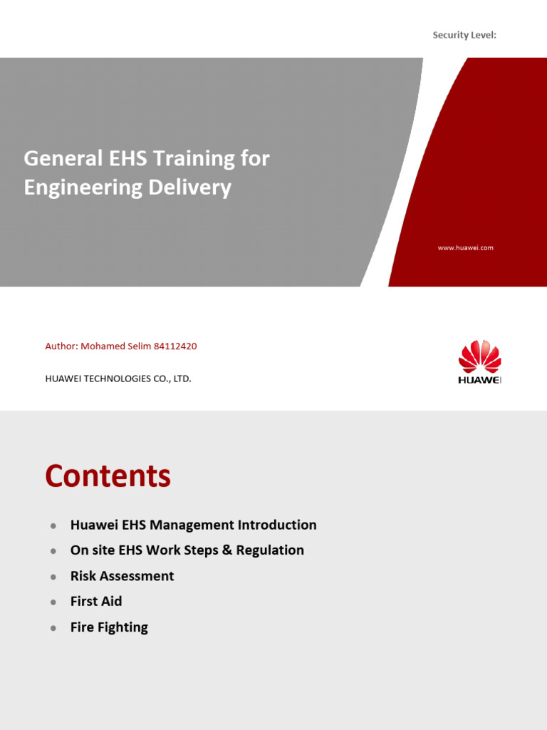 Engineering Delivery EHS Training | PDF
