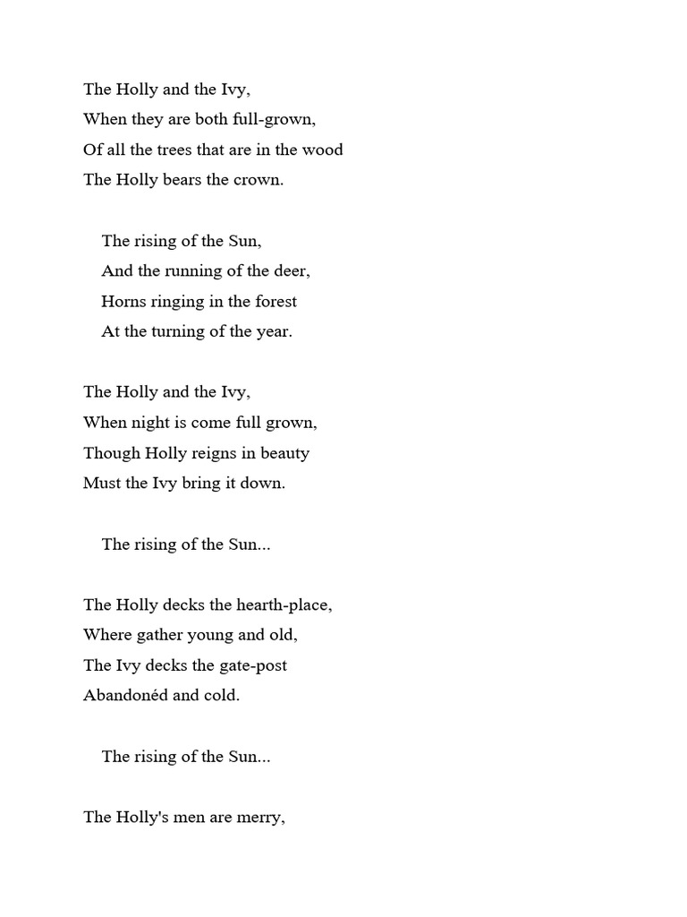 The Holly and the Ivy: A Pagan Poem | PDF | Poetry