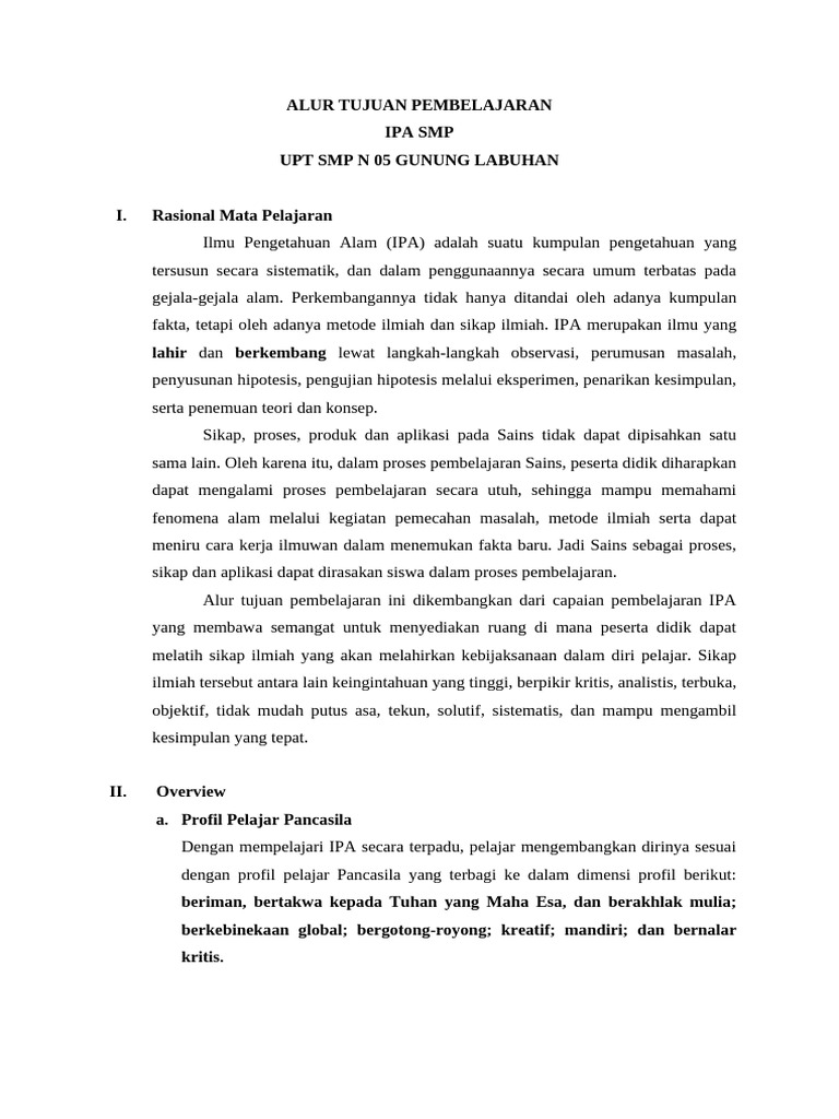 Atp Ipa Kelas 7 | PDF