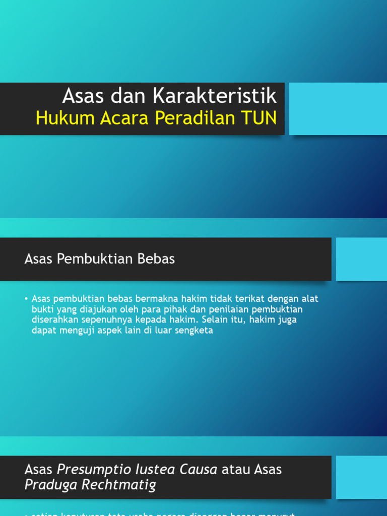 Asas dan Karakteristik Hukum Acara TUN | PDF