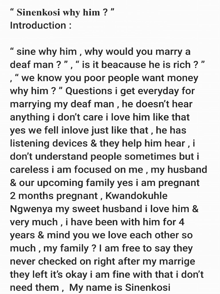 " Sinenkosi Why Him " Season 1 | PDF