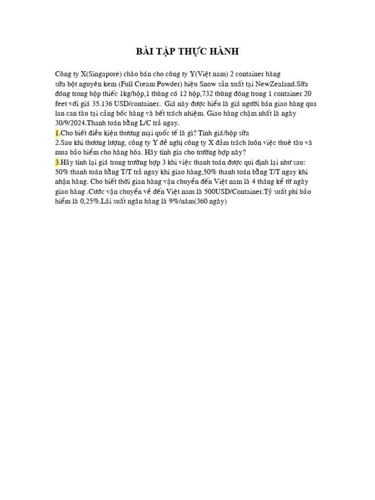 Bai Tap Thuc Hanh.c3 | PDF