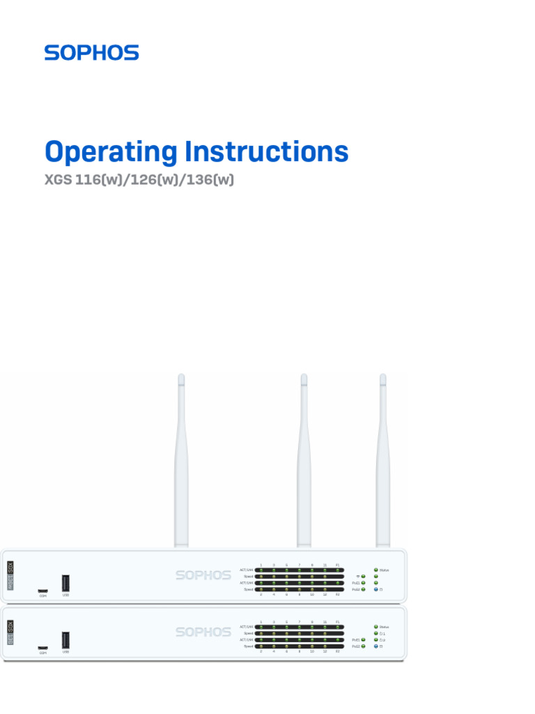 Sophos Operating Instructions Xgs 116 116w 126 126w 136 136w | PDF