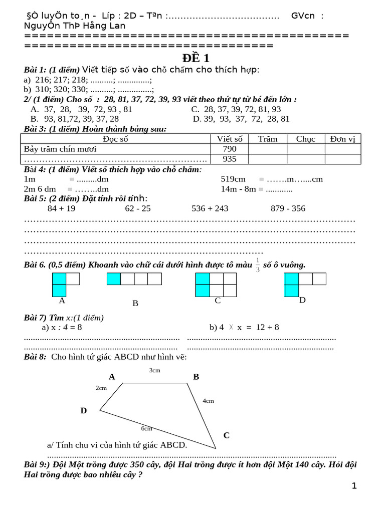 De Cuong On Thi 36 DE LOP 2 HAY CUC | PDF
