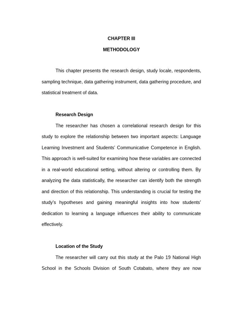 Sksu Thesis Chapter Iii | PDF