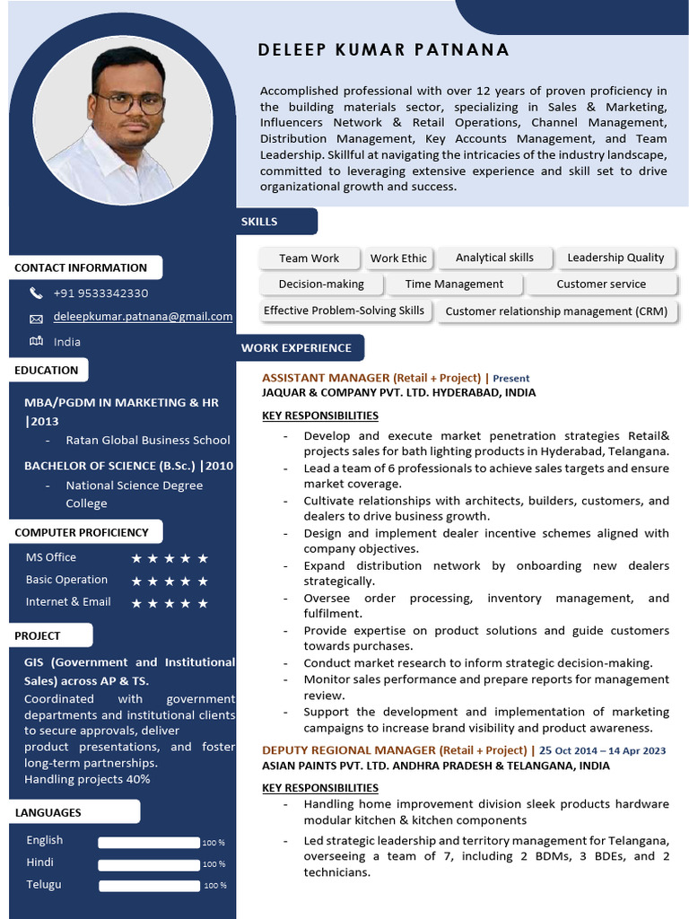 Deleep Kumar Patnana CV U1 | PDF