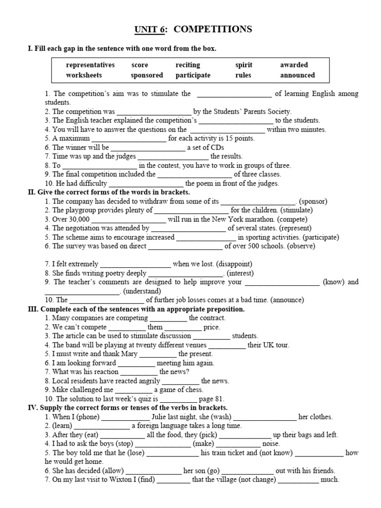 11-UNIT-6-exercises | PDF