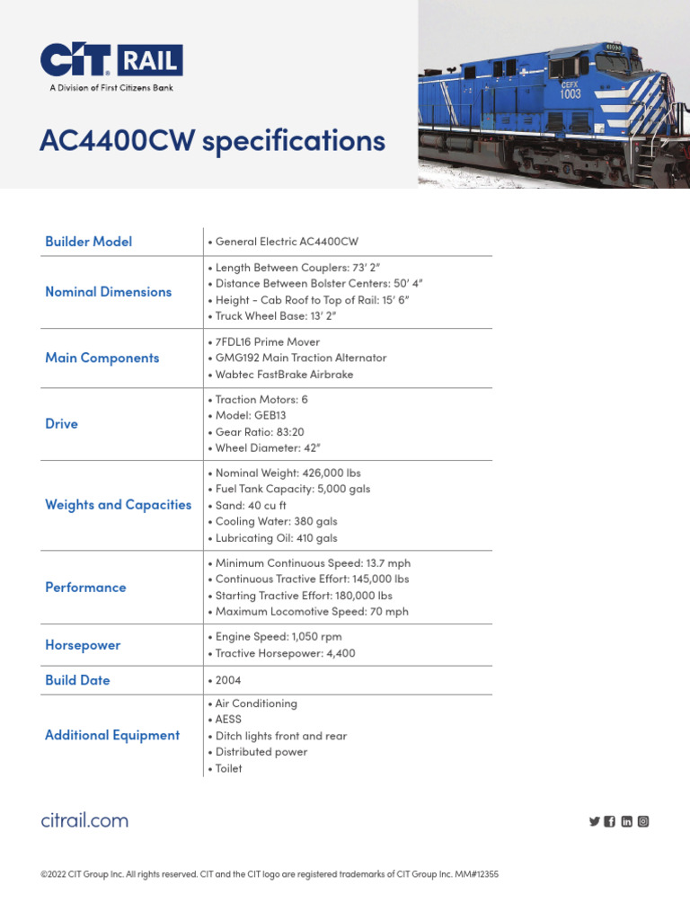Ac4400cw Locomotive | PDF