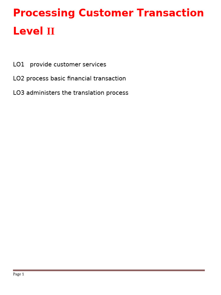 Process customer acc@Transaction (1) | PDF