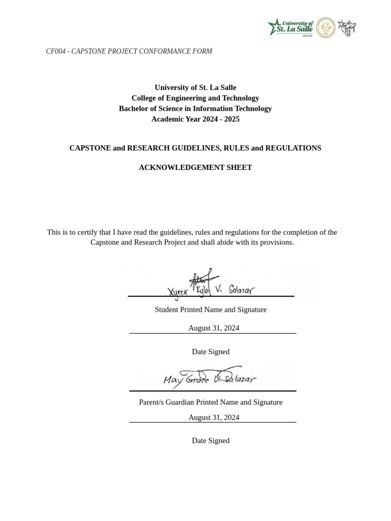 Cf004 Capstone Project Individual Conformance | PDF