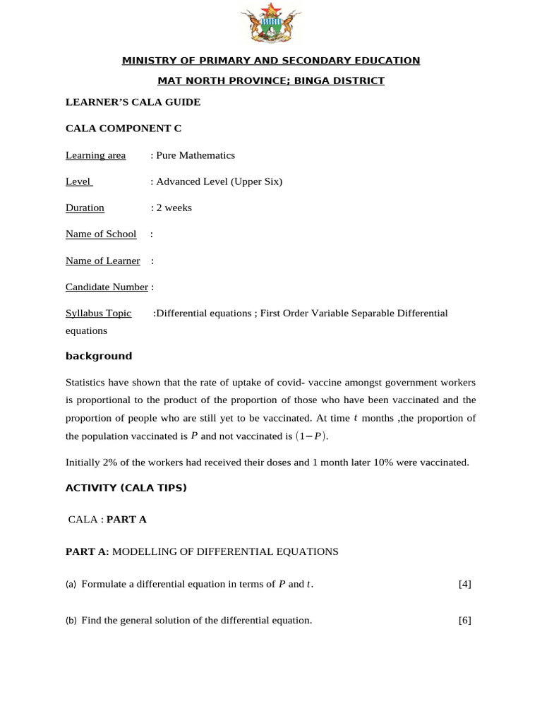 Pure Maths Cala Components C | PDF | Equations | Differential Equations