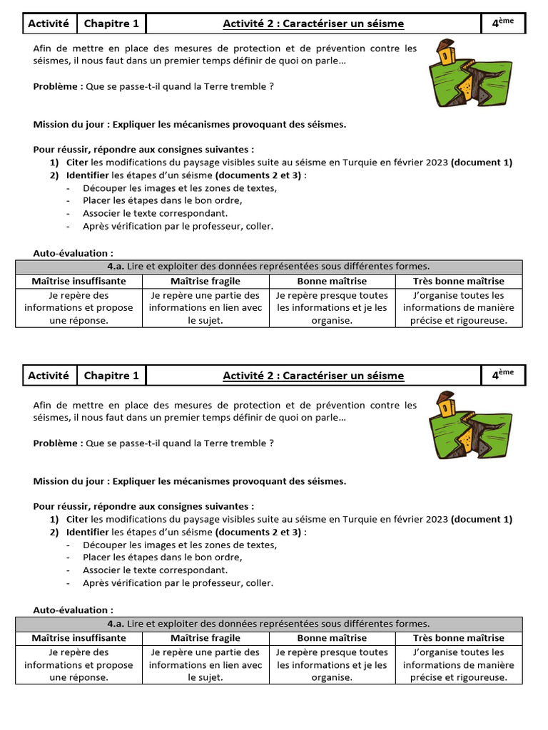 4 - Ch1 - Act2 - Caractériser Un Séisme | PDF