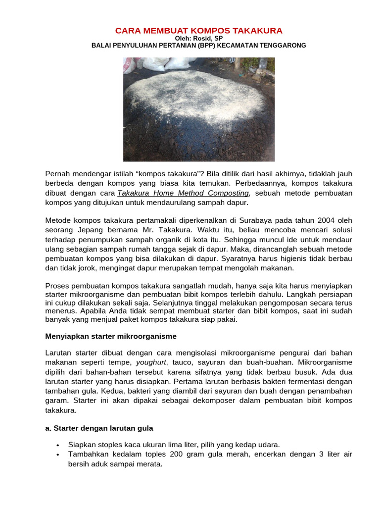 CARA MEMBUAT KOMPOS TAKAKURA | PDF CARA MEMBUAT KOMPOS TAKAKURA | PDF