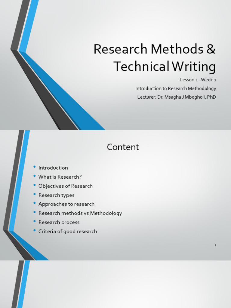 Research Methods & Technical Writing Week 1 - Introduction To Research ...