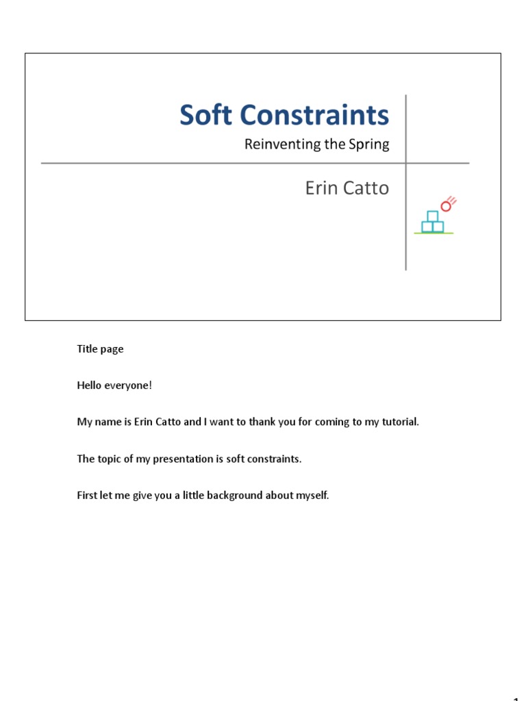 GDC2011 Catto Erin Soft Constraints | PDF | Rotation Around A Fixed Axis | Force