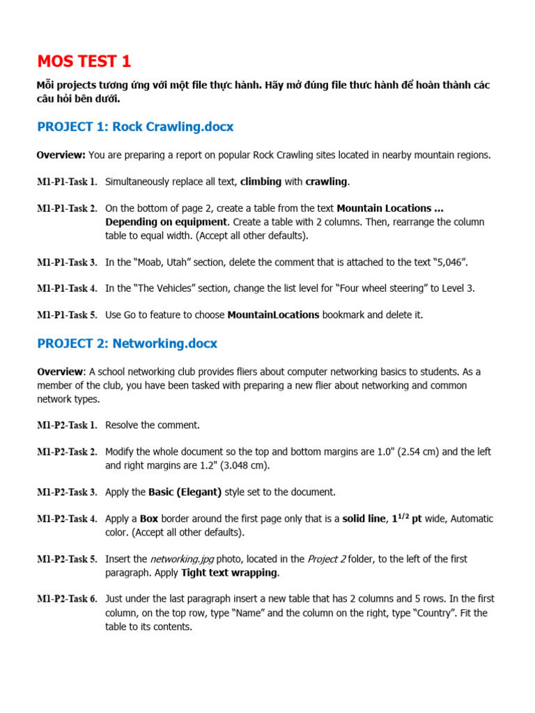 4 ĐỀ MOS TEST | PDF