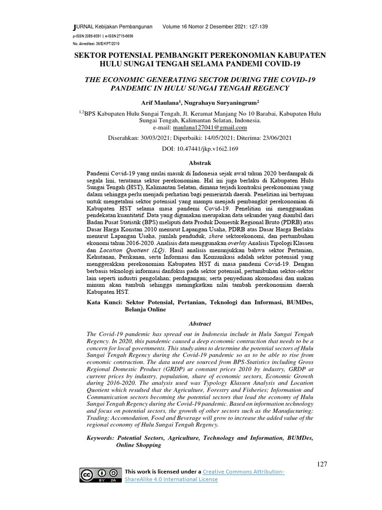 Sektor_Pembangkit_Perekonomian_Kabupaten_HST | PDF