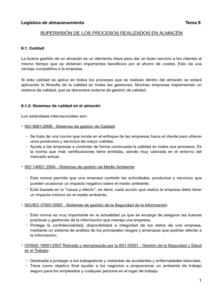 resumen logística tema 6 | PDF