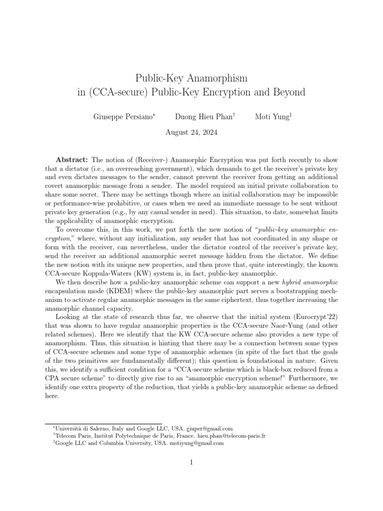 Public-Key Anamorphism in (CCA-secure) Public-Key Encryption and Beyond ...