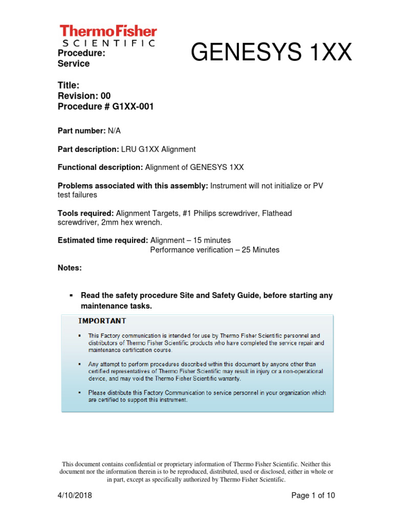 G1XX-001 - Rev 00 - LRU G1XX Alignment | PDF